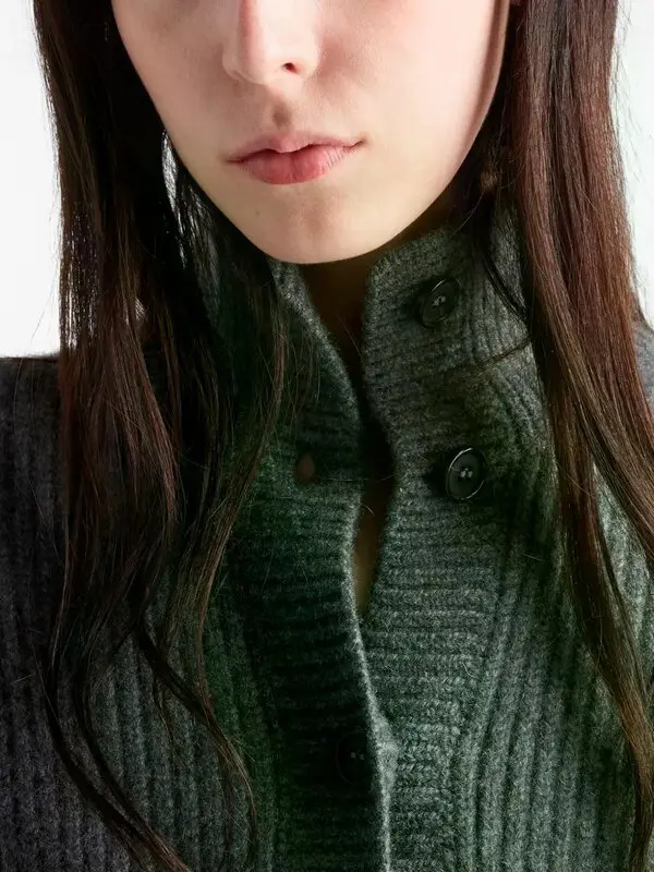 Prada Cashmere Cardigan With Elbow Patches - Grey