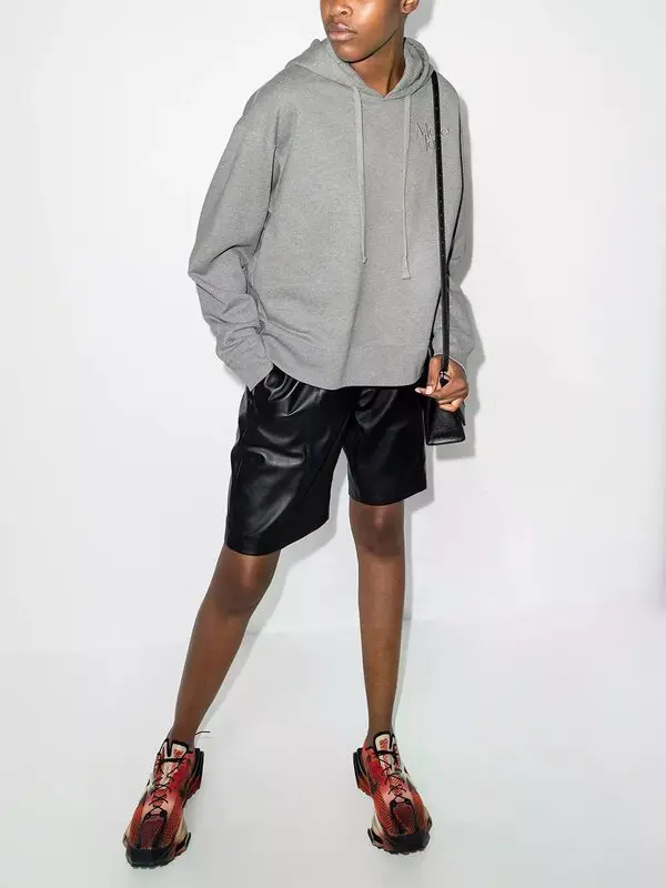 MORE JOY Cropped Embroidered Hoodie