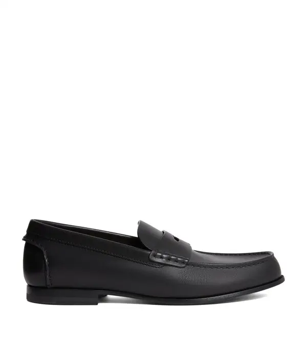 Dunhill Leather Flex Heddond Loafers - Black