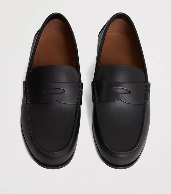 Dunhill Leather Flex Heddond Loafers - Black