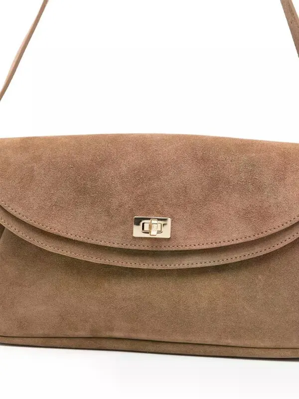 Sandro Le Mambo Suede Shoulder Bag - Neutrals