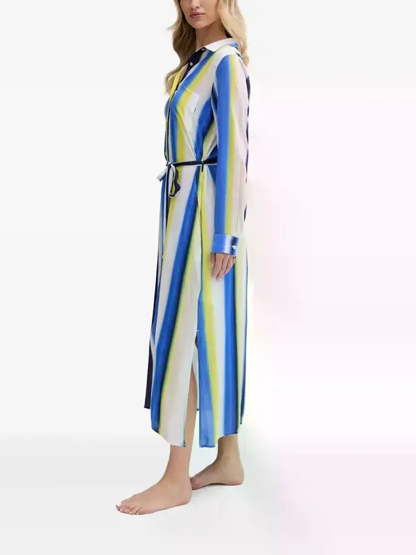 Dkny Striped Belted Shirt Nightdress - Blue