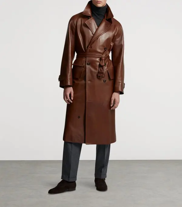 Dunhill Archive Leather Trench Coat