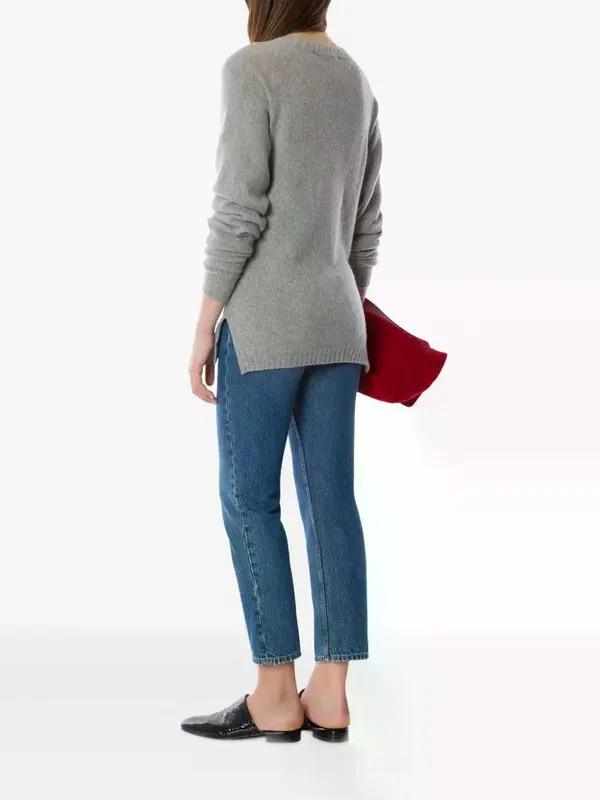 Alberta Ferretti Logo Embroidered Crew Neck Sweater