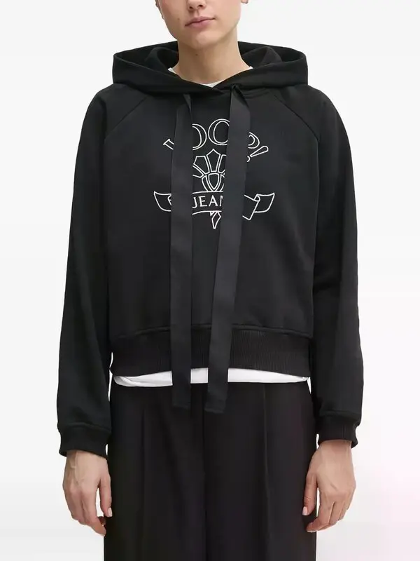 JOOP! Drawstring Cotton Hoodie - Black