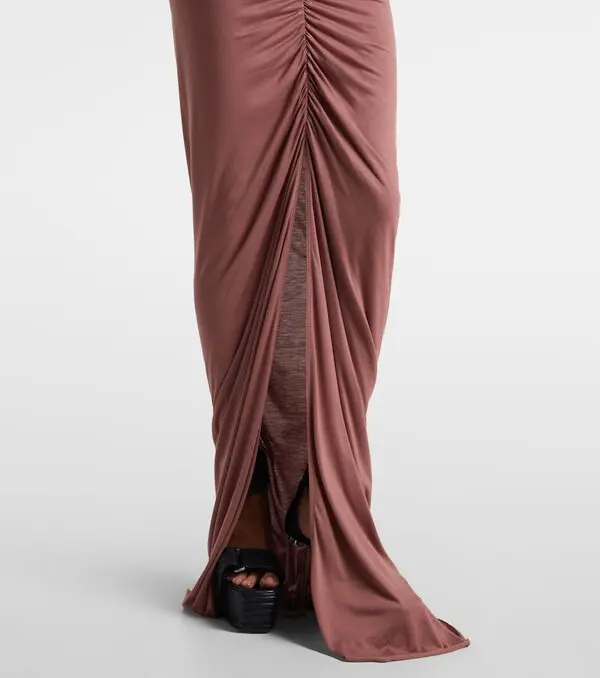 Rick Owens Ruched Jersey Maxi Skirt - Pink