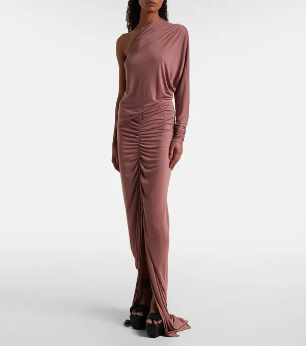 Rick Owens Ruched Jersey Maxi Skirt - Pink