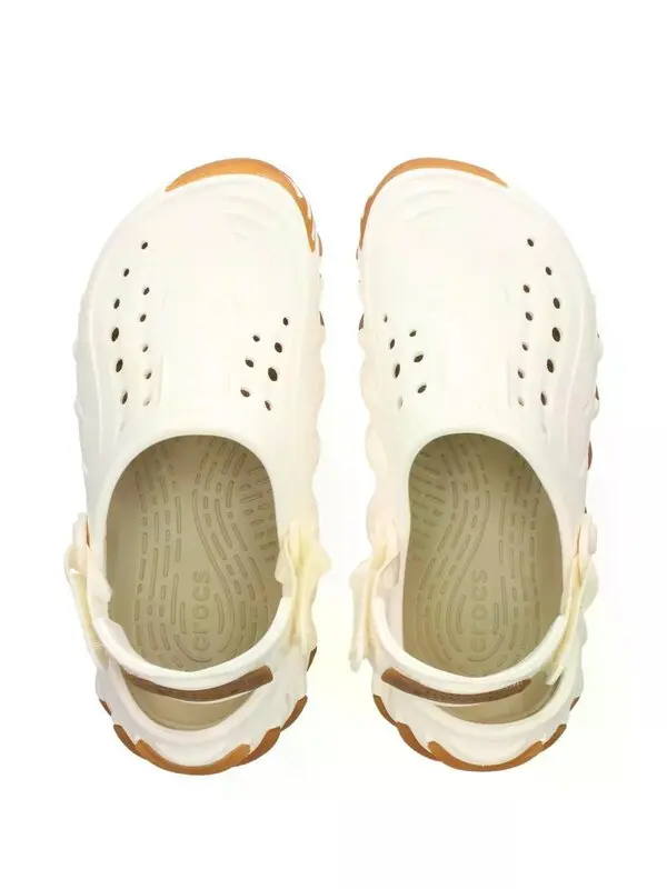 CROCS Perforated Backstrap Clog Sandals - Neutrals