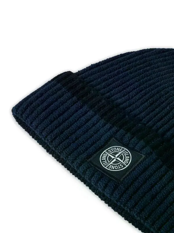 Stone Island Logo-motif Ribbed Beanie