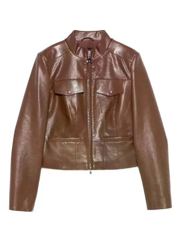 Patrizia Pepe Zip-front Jacket - Brown