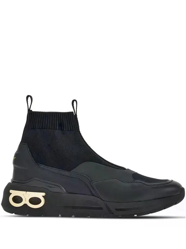 FERRAGAMO Sock-style Sneakers With Gold-tone Detailing