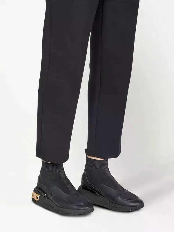 FERRAGAMO Sock-style Sneakers With Gold-tone Detailing
