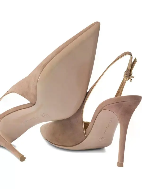 GIANVITO ROSSI 100mm Suede Slingback Pumps