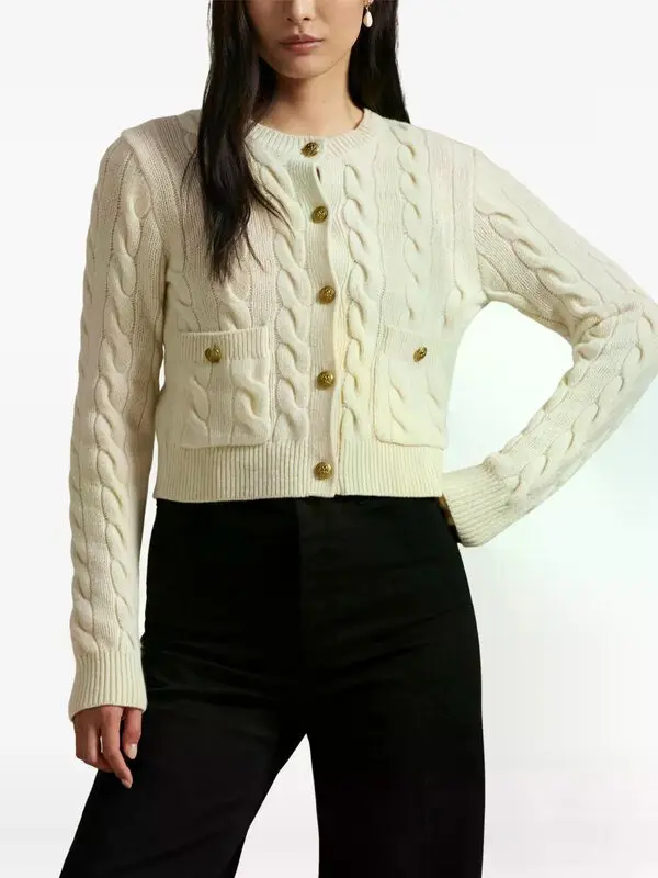 Polo Ralph Lauren Cable Knit Button-down Cardigan - Neutrals