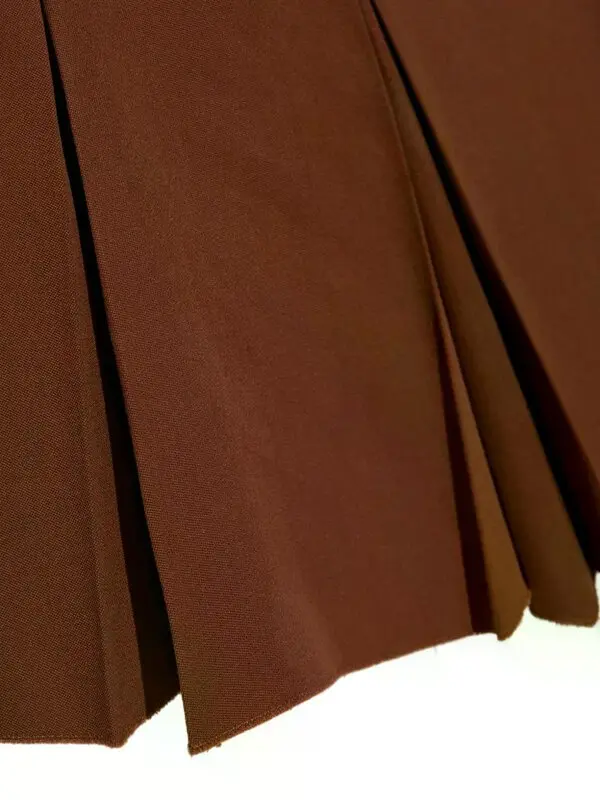 Marni Pleated Wool Midi Skirt