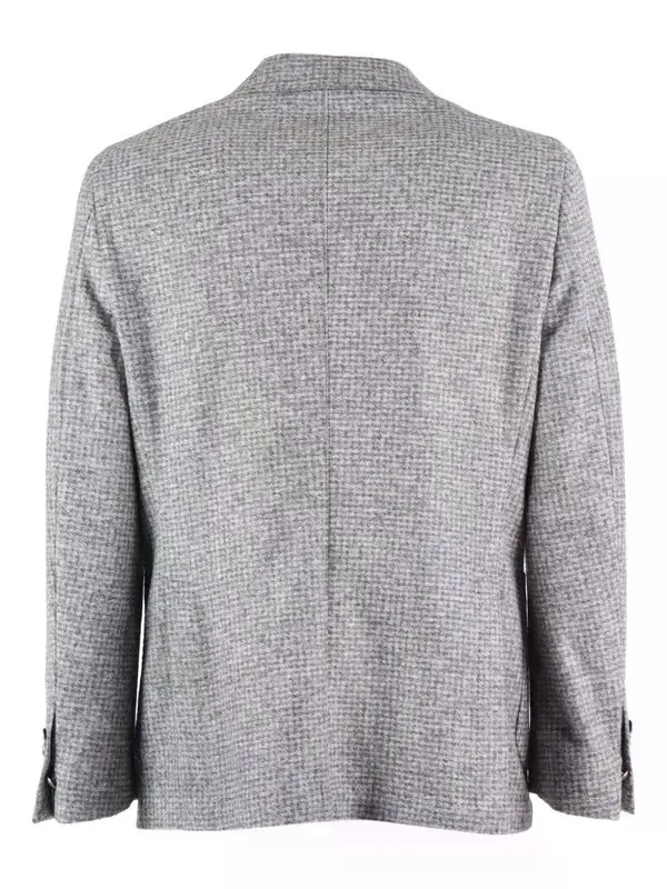 BRERA Check-print Double-breasted Blazer - Grey
