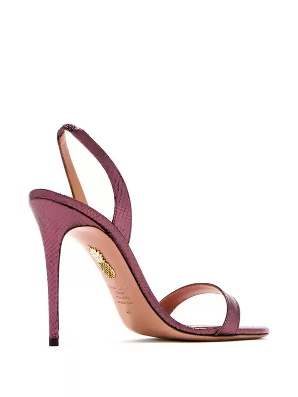 AQUAZZURA 105mm Slingback Leather Sandals - Red