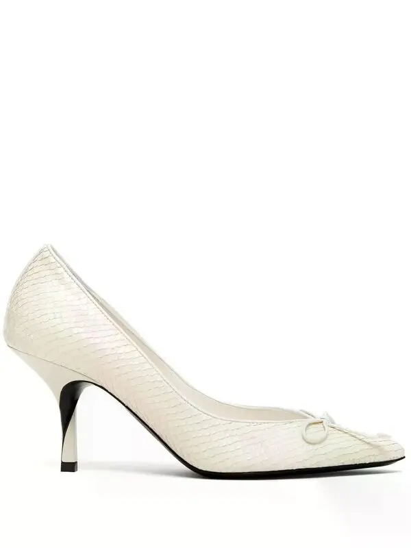 Jacquemus Off-white Python-effect Lambskin Pumps
