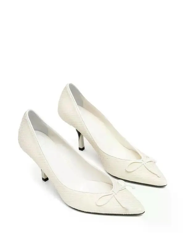 Jacquemus Off-white Python-effect Lambskin Pumps
