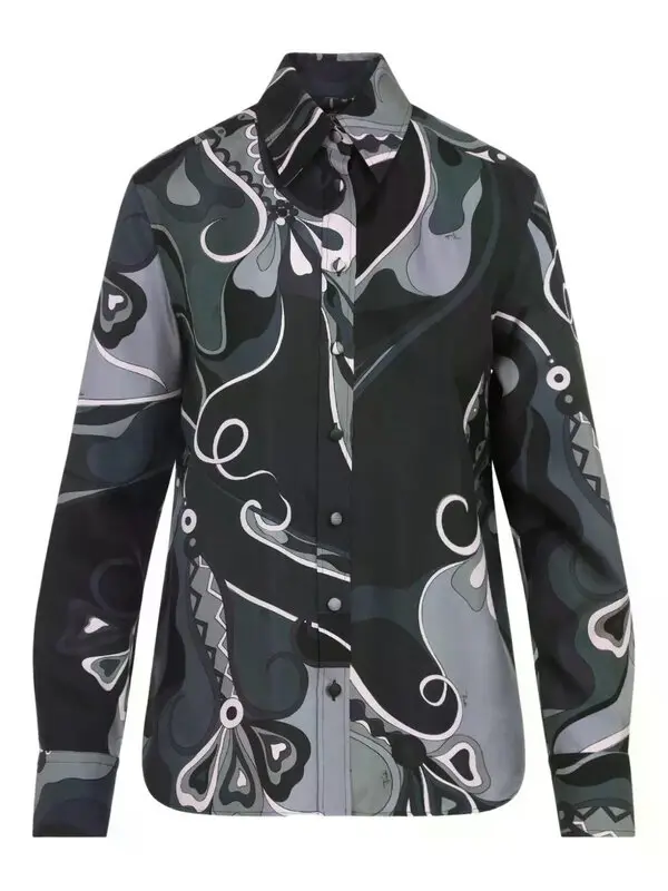 Emilio Pucci Abstract Print Silk Shirt