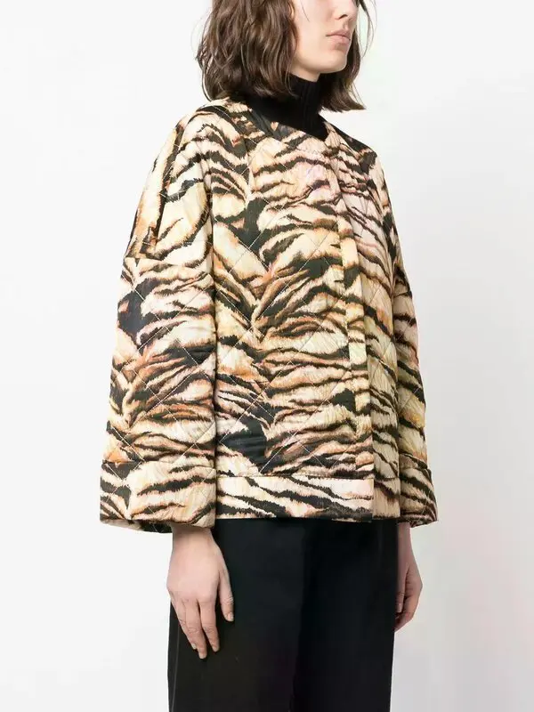 Roberto Cavalli Quilted Animal Print Jacket