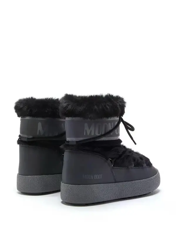 Moon Boot Ltrack Lace-up Faux Fur Waterproof Boots - Black