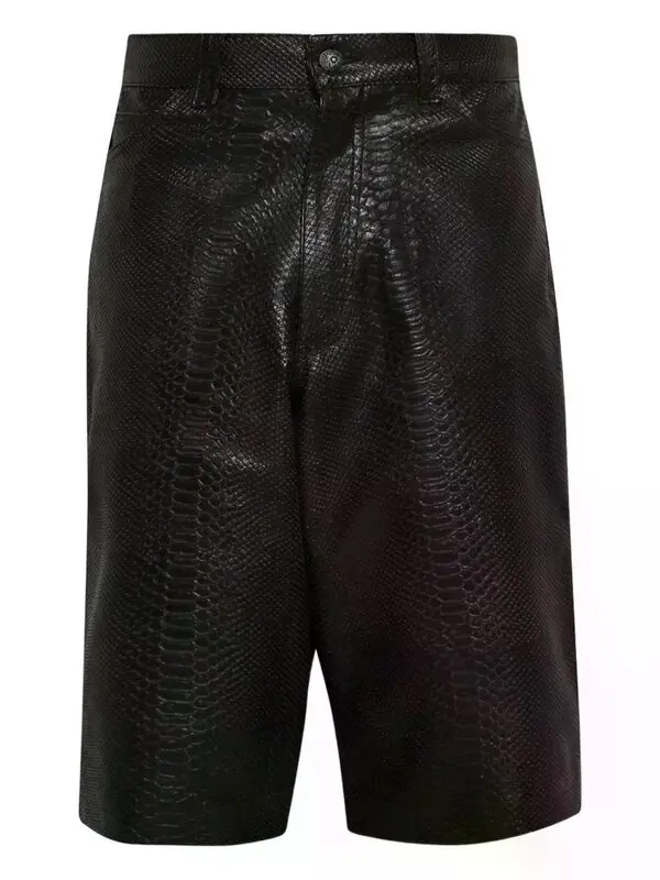EARTHLING VIP Snakeskin-effect Knee-length Shorts