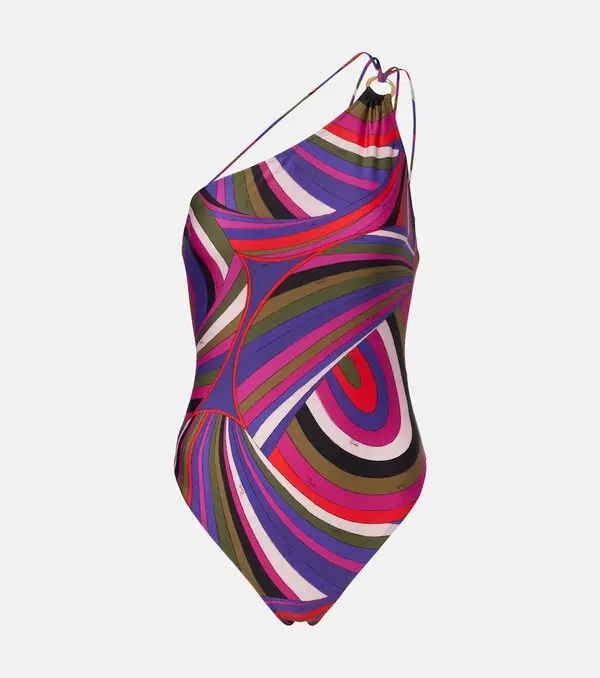 Emilio Pucci Iride One-shoulder Swimsuit - Multicoloured