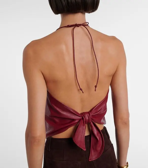 Stouls Rosie Open-back Leather Halter Top