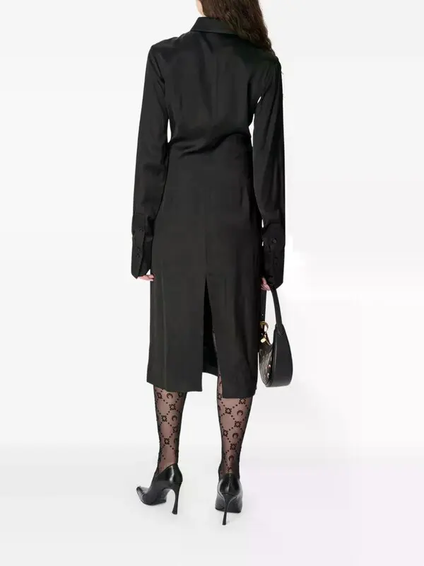 MARINE SERRE Satin Wrapped Shirt Midi Dress