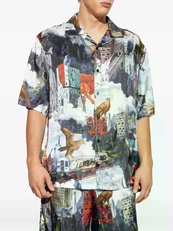 Off-White Collage-print Short-sleeve Shirt