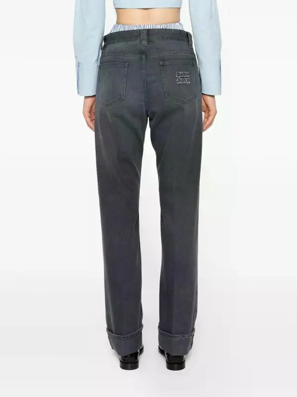 Miu Miu Mid-rise Straight-leg Cotton Twill Trousers - Grey