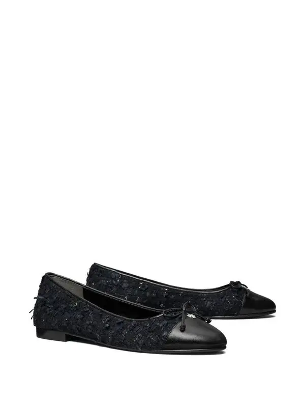 Tory Burch Tweed Cap-toe Ballet Flats