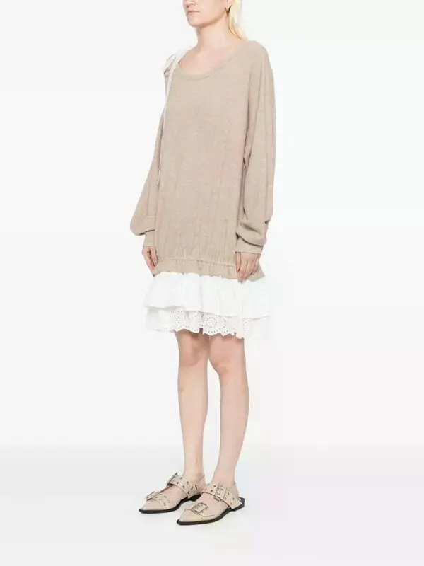 B+AB Long-sleeved Knitted Dress - Neutrals