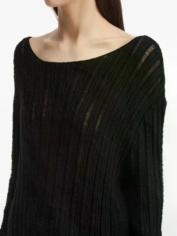 B+AB Ribbed-knit Ruffled Jumpsuit