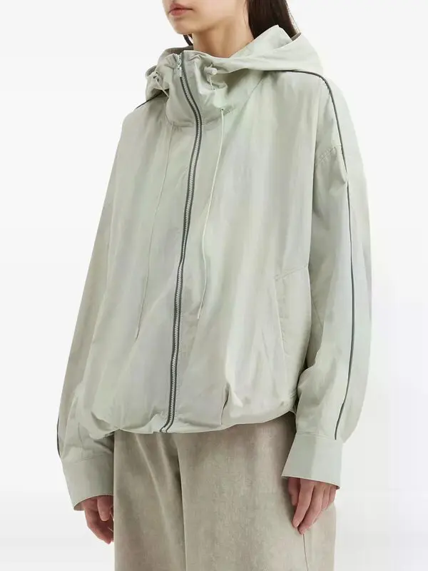 B+AB Hooded Piped-trim Jacket - Grey