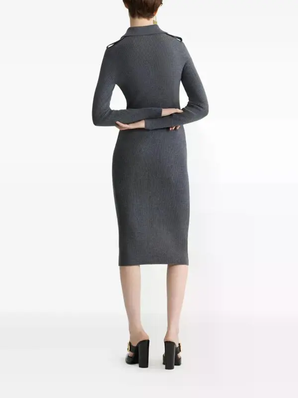 PATOU Ribbed Polo Midi Dress