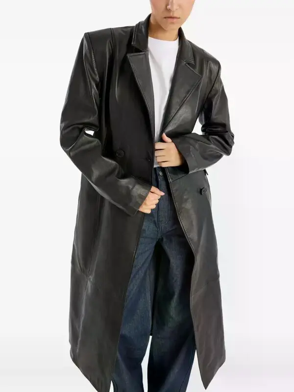ROTATE BY BIRGER CHRISTENSEN Double-breasted Leather Coat