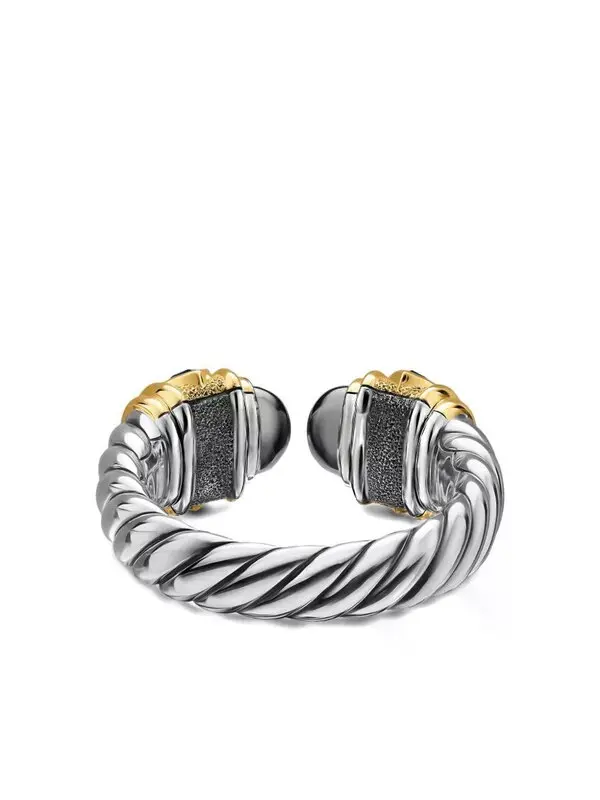 David Yurman 14k Yellow Gold And Sterling Multi-stone Renaissance Ring