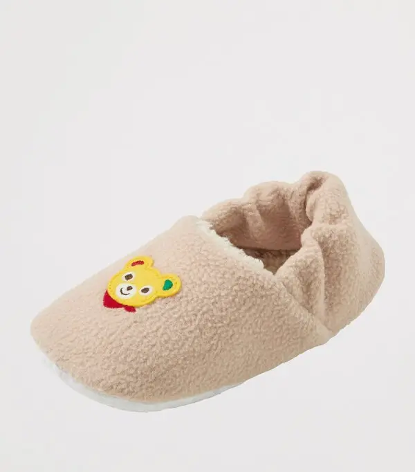 MIKI HOUSE Fleece Room Shoes With Appliqu