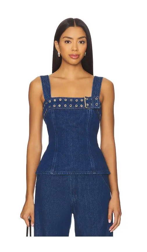 Amanda Uprichard Thalia Top - Denim-medium