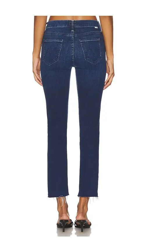MOTHER The Mid Rise Dazzler Ankle Fray Jeans - Blue