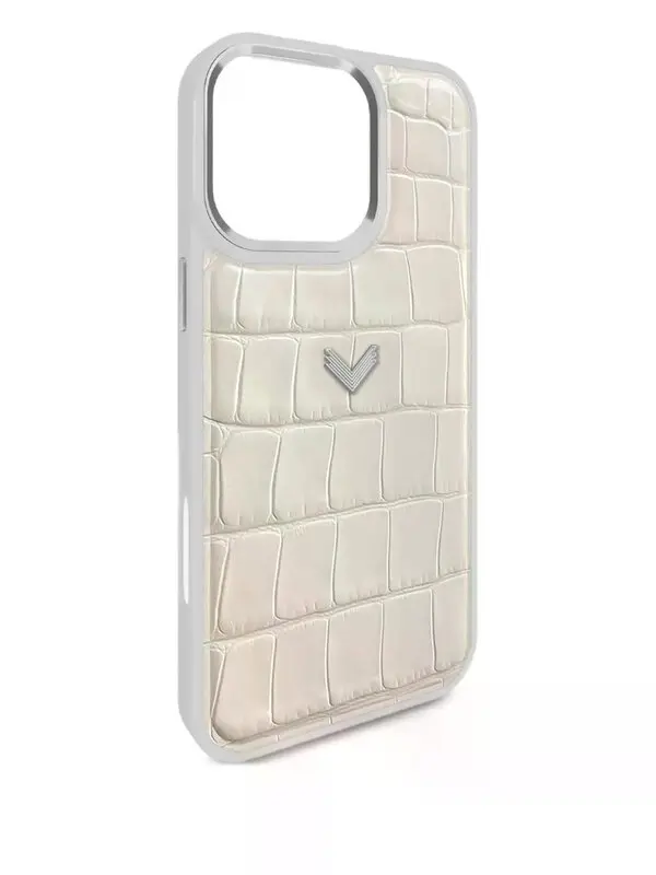 VELANTE Crocodile-effect Iphone 16 Pro Max Case - White