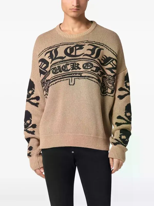 Philipp Plein Logo-embroidered Crew-neck Sweater