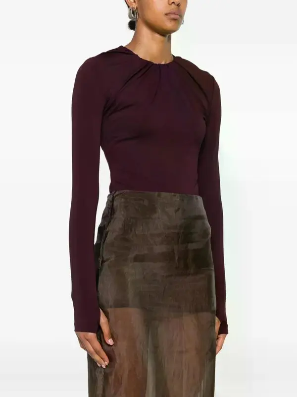 Viktor & Rolf Draped Neckline Bodysuit - Red