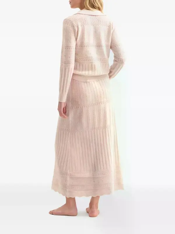 ERES Charmeur Pointelle Knit Polo Sweater - Pink