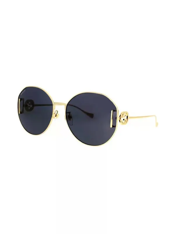 Gucci Tone Metal Round Frame Sunglasses - Gold