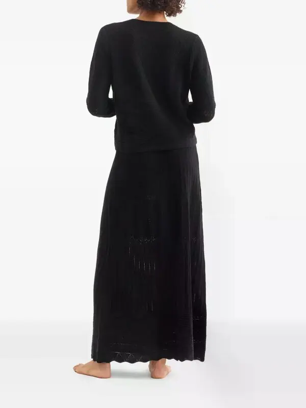 ERES Rythmée Pointelle Knit Maxi Skirt - Black