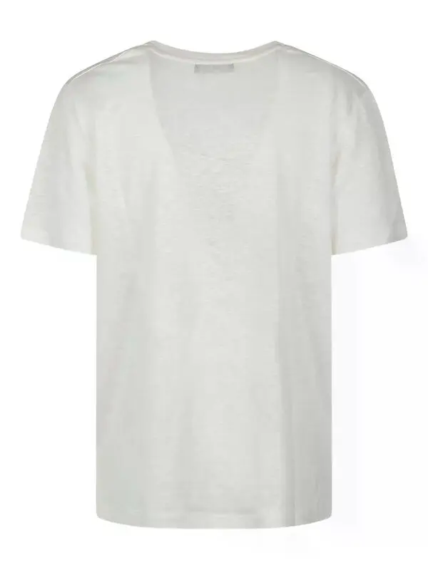 ARAGONA Linen Scoop Neck T-shirt
