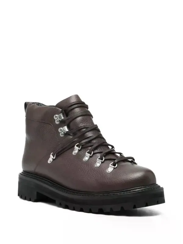 G.H.BASS Textured Leather Lace-up Boots - Grey